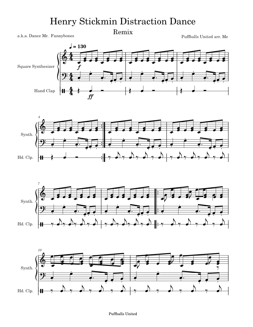 Distraction Dance – Henry Stickmin Sheet Music for Synthesizer, Hand ...