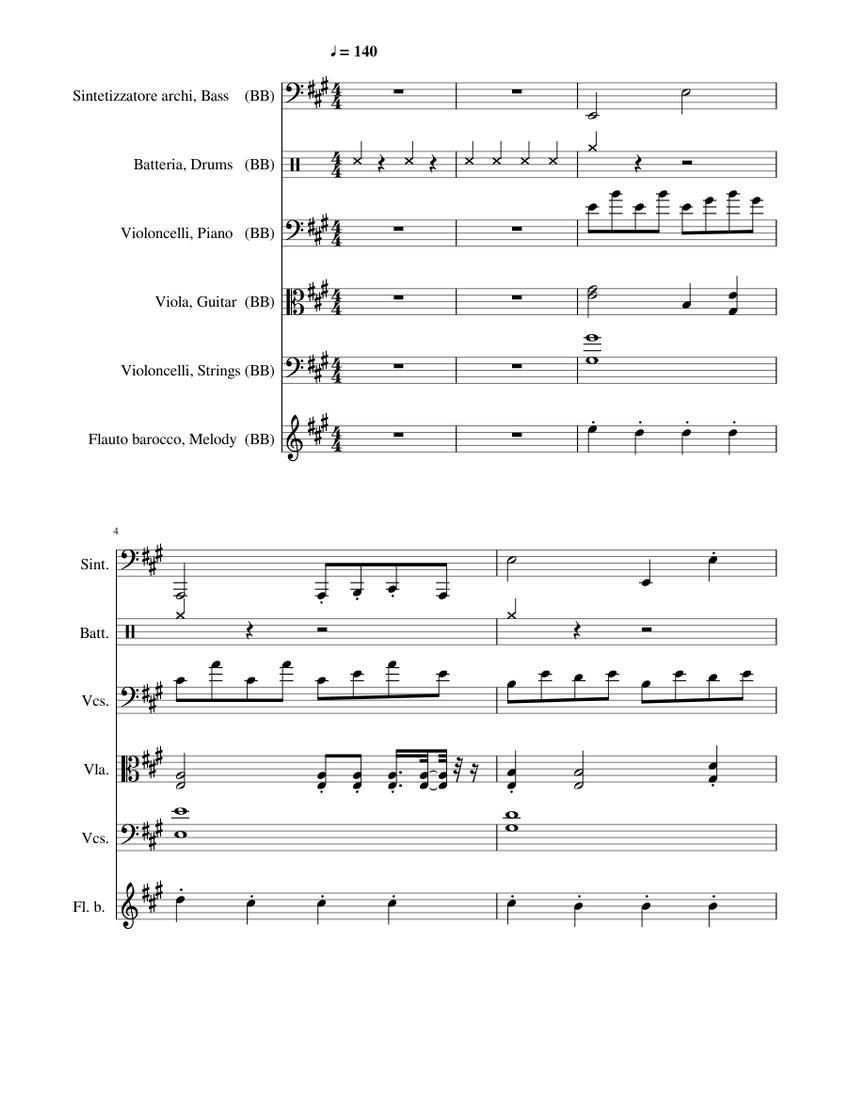 2. Song of the wind Sheet music for Flute, Viola, Drum group, Strings ...
