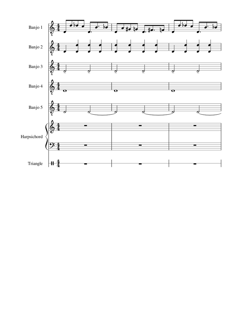 Banjo Mania Sheet music for Harpsichord, Triangle, Banjo (Mixed ...