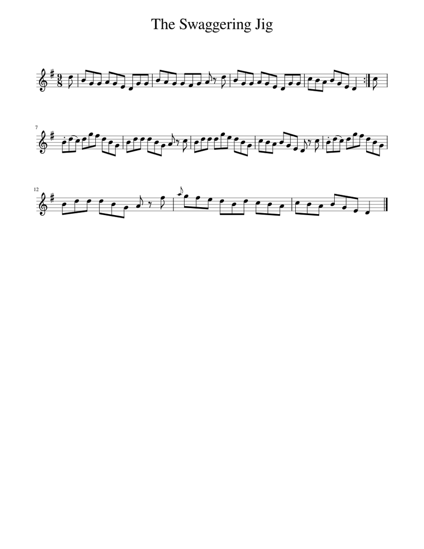 The Swaggering Jig Sheet music for Piano (Solo) | Musescore.com