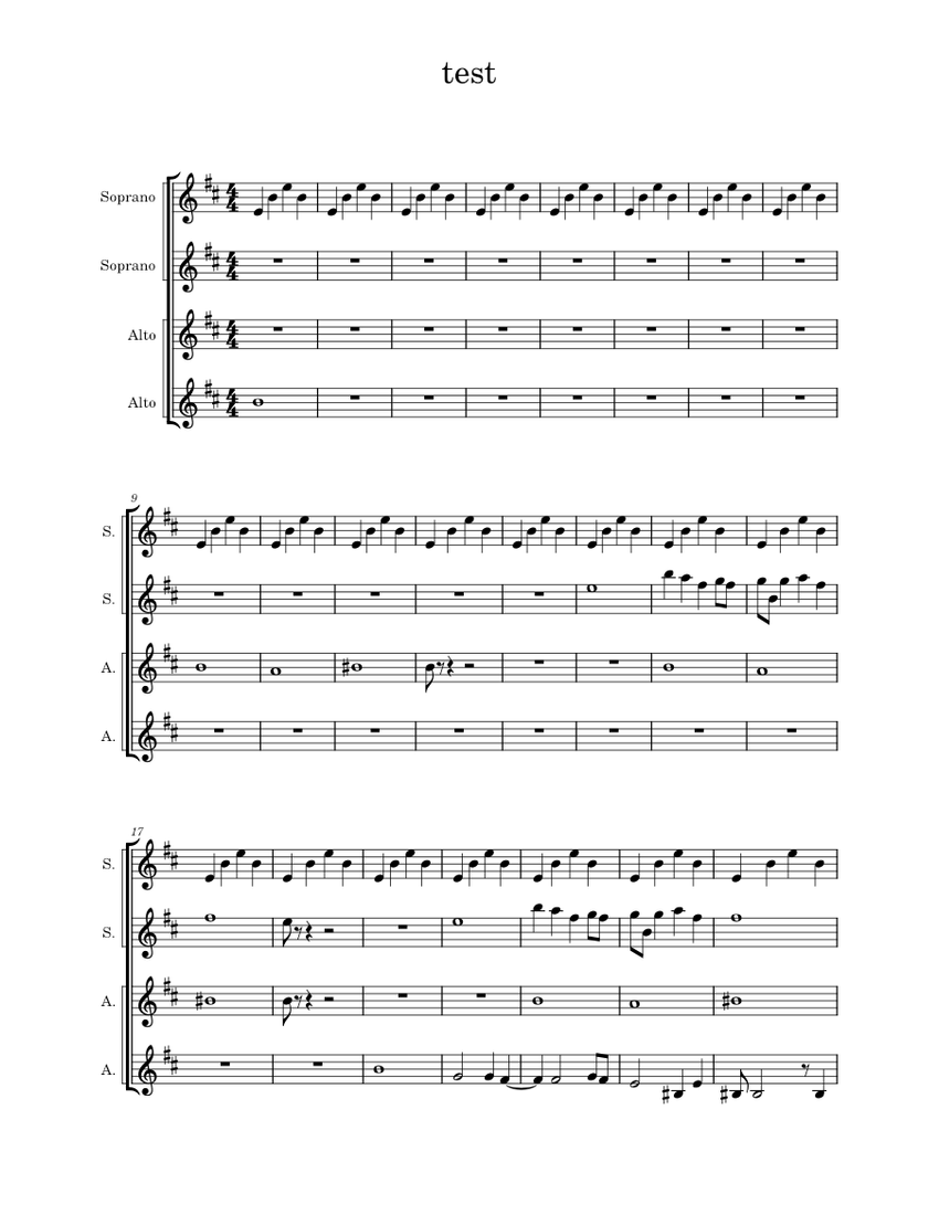 tests Sheet music for Soprano, Alto (Choral) | Musescore.com