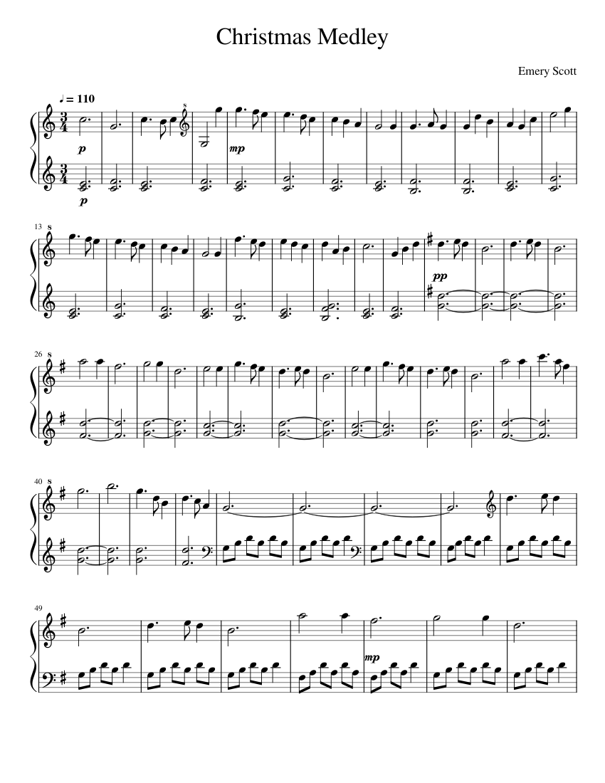 Christmas Medley Sheet Music for Piano (Solo) easy | MuseScore.com