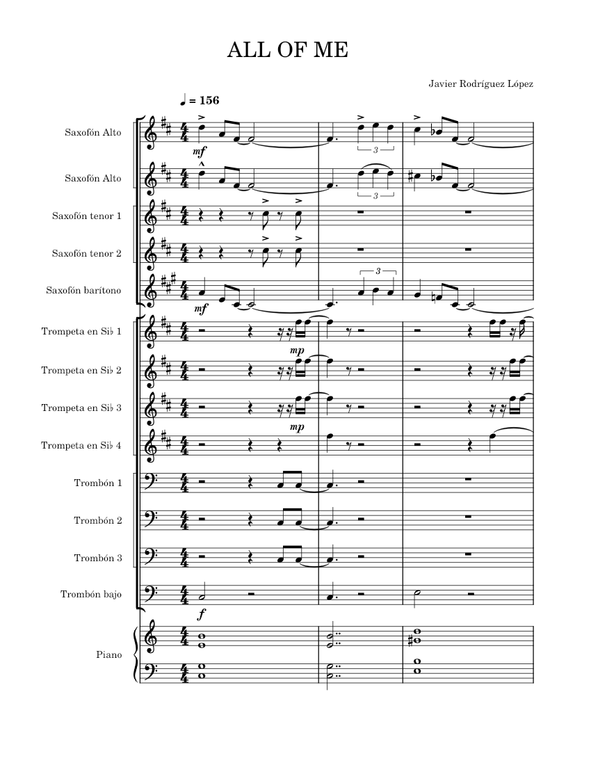 ALL_OF_ME Sheet music for Piano, Trombone, Trombone bass, Saxophone ...