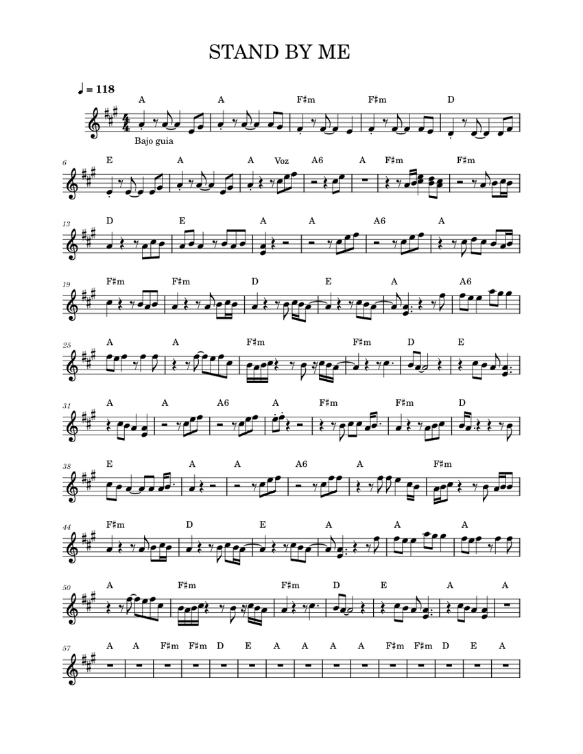 Stand by me – Ben E. King STAND BY ME partitura Sheet music for Piano ...