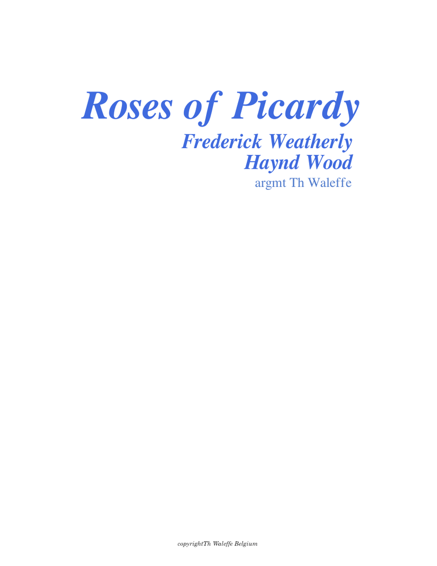 roses of picardy Sheet Music for Piano, Trombone, Trombone bass ...