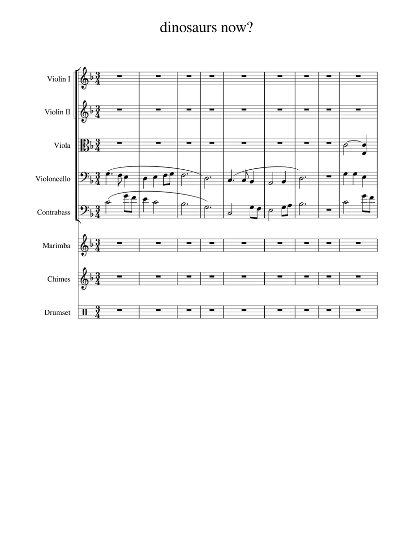 dinosaurs now? Sheet music for Contrabass, Violin, Viola, Cello & more ...