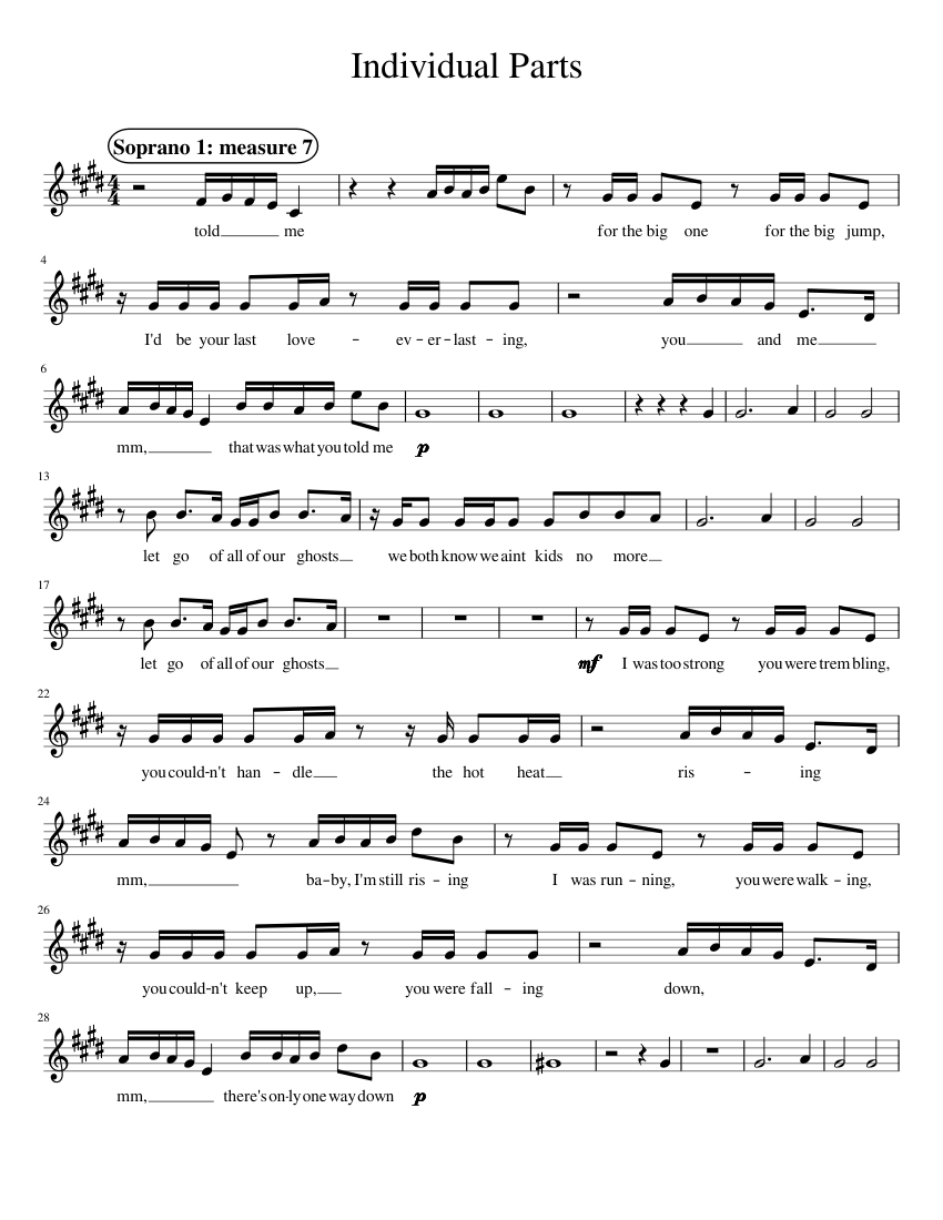 Individual Parts Sheet music for Piano (Solo) Easy | Musescore.com