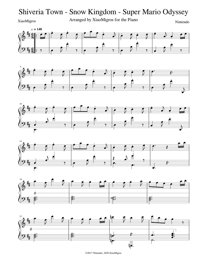 Shiveria Town - Snow Kingdom - Super Mario Odyssey Sheet music for ...