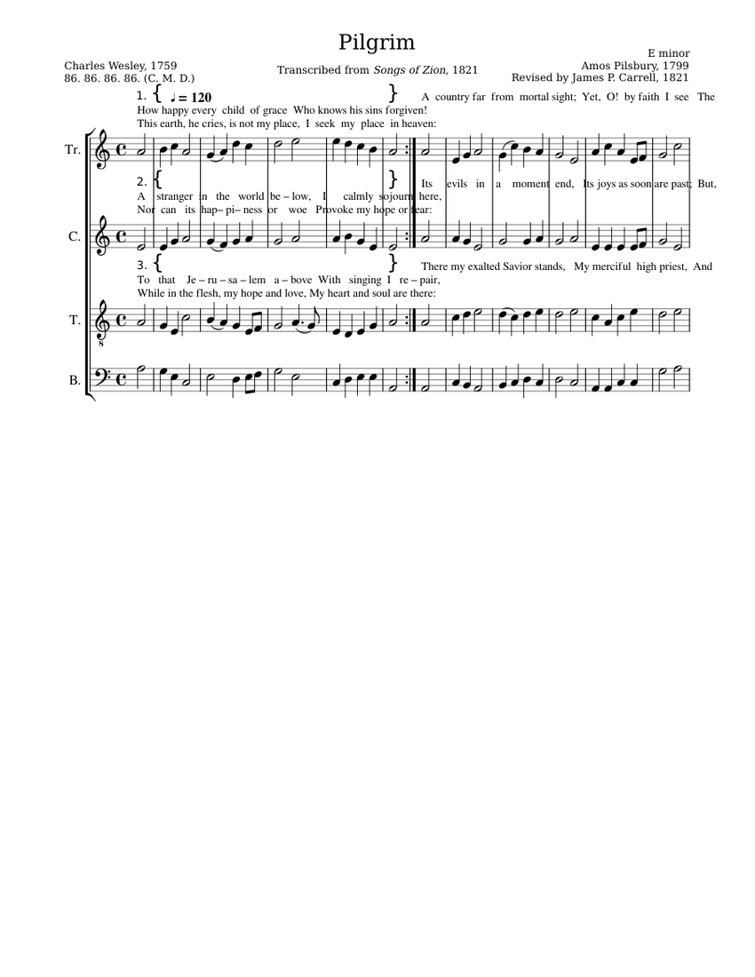 Pilgrim - Amos Pilsbury Sheet music for Tenor, Bass voice, Vocals ...