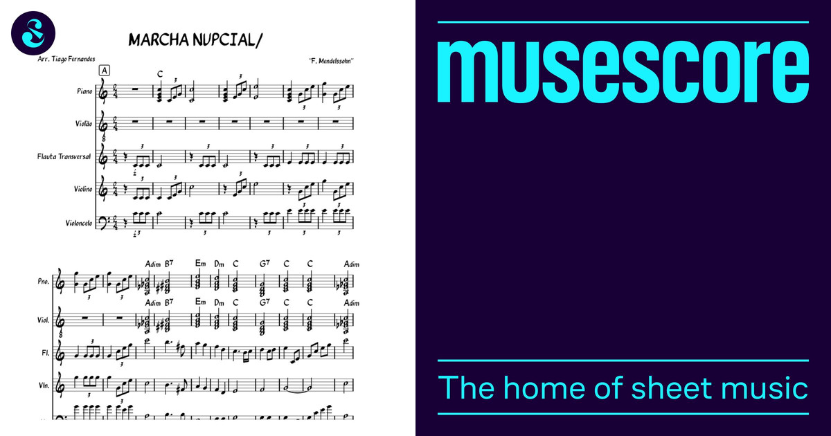 Marcha nupcial – Felix Mendelssohn Sheet Music with Chords for Piano ...