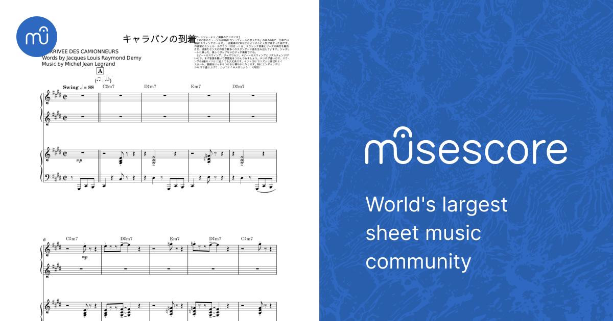 キャラバンの到着 - Jacques Louis Raymond Demy Sheet Music for Piano (Piano Duo ...