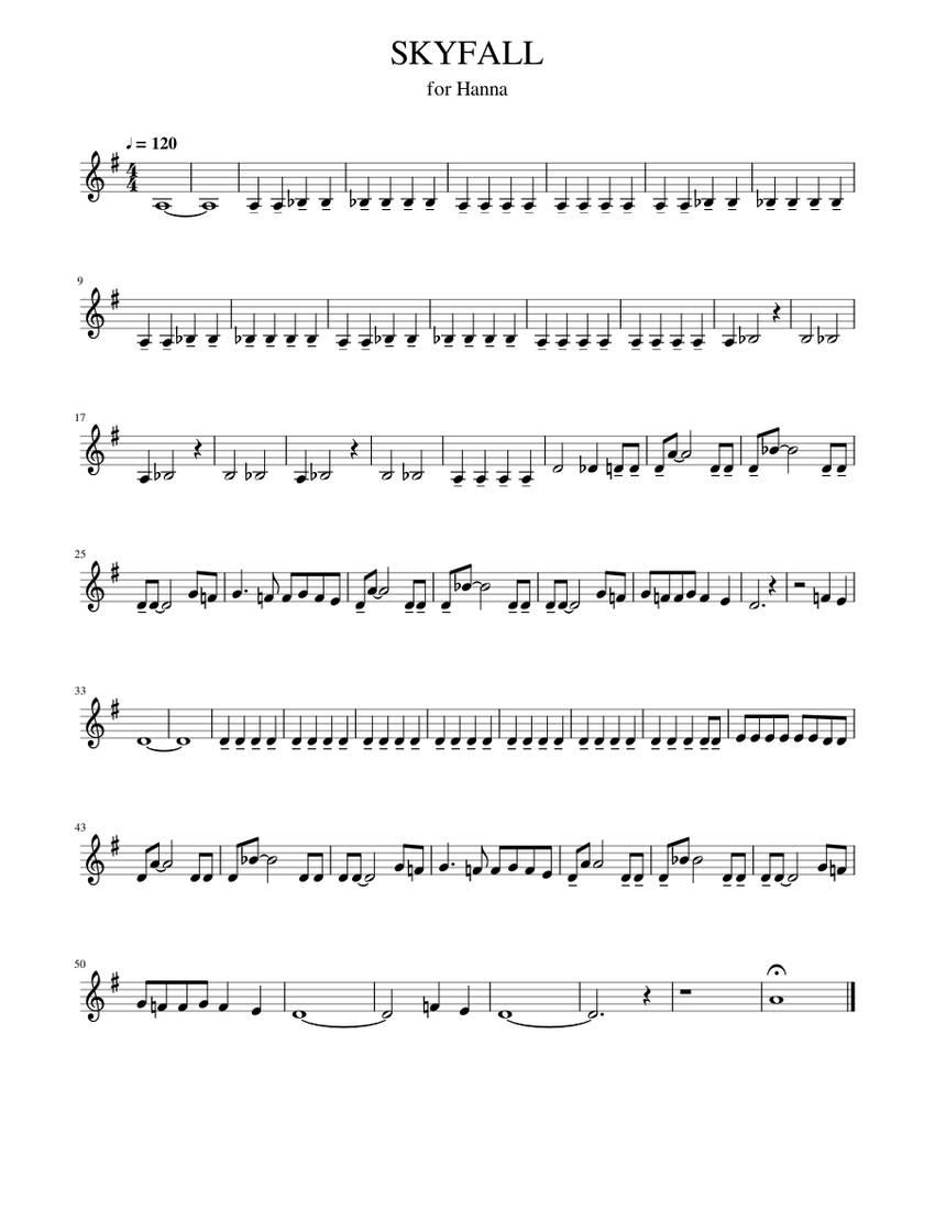SKYFALL Sheet Music for Clarinet in b-flat (Solo) | MuseScore.com