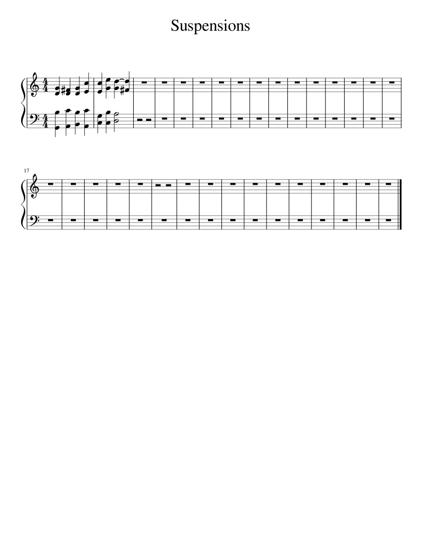 Suspensions Sheet music for Piano (Solo) Easy | Musescore.com