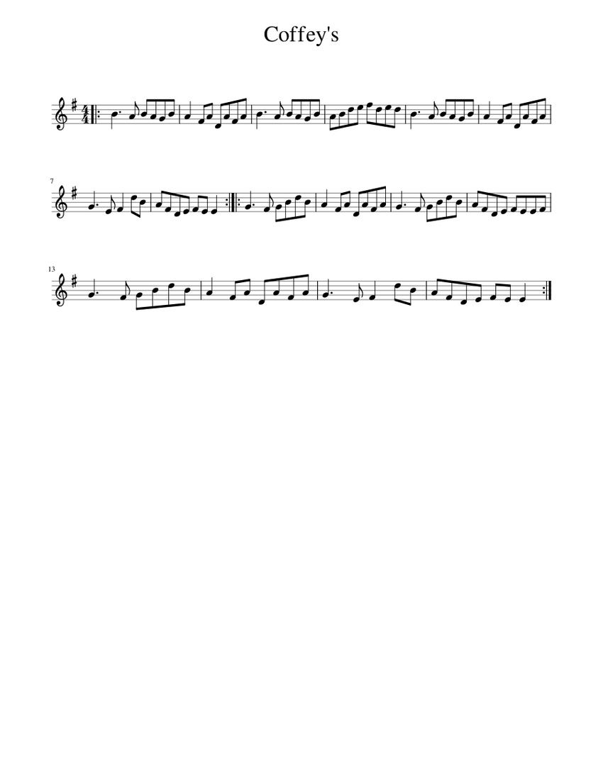 Coffey's Sheet music for Piano (Solo) Easy | Musescore.com