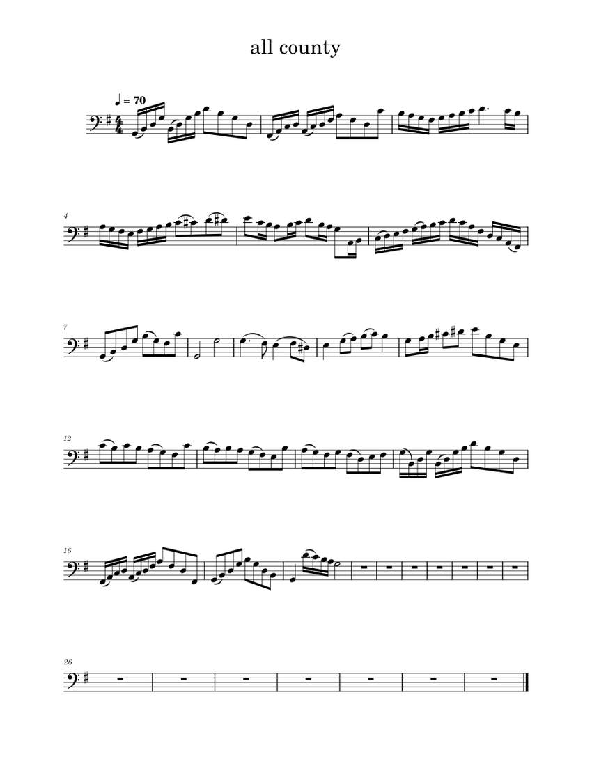 all county Sheet music for Piano (Solo) Easy | Musescore.com