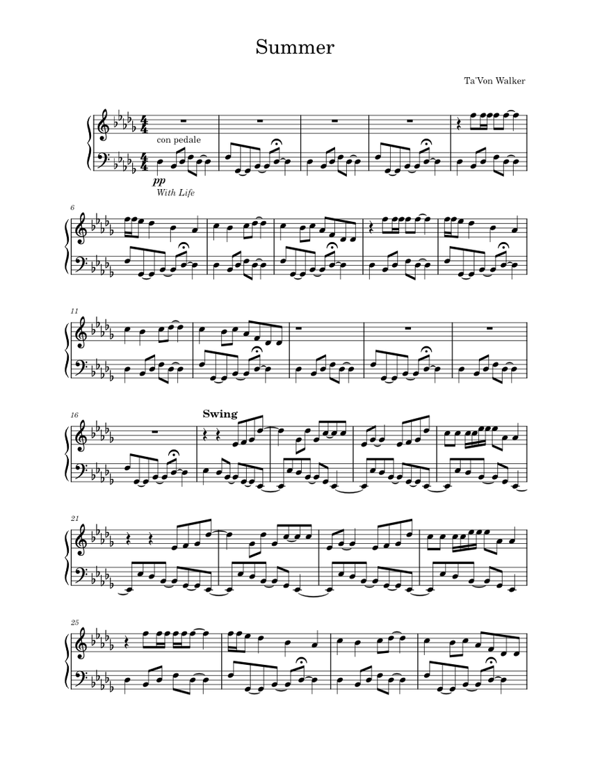 Summer Sheet music for Piano (Solo) Easy | Musescore.com