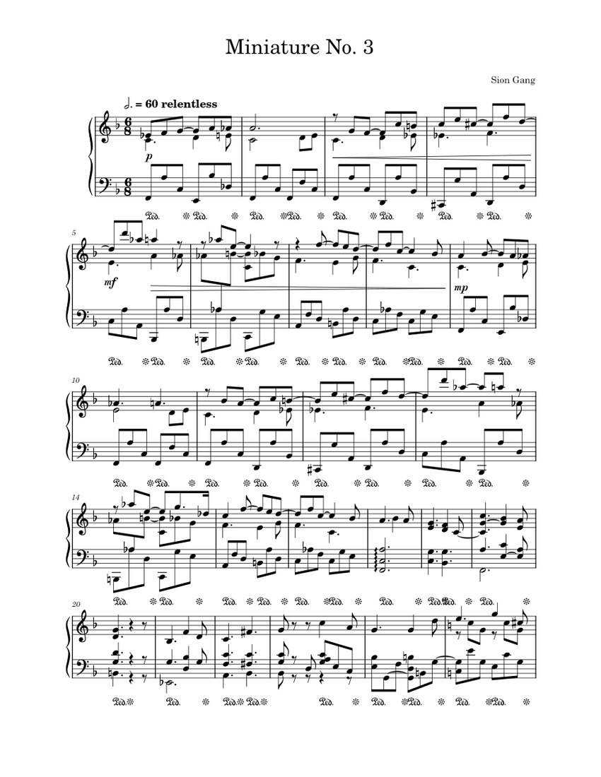 Miniature No. 3 Sheet music for Piano (Solo) | Musescore.com