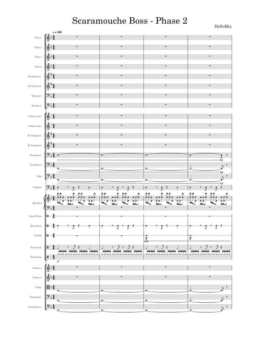 Scaramouche Boss Battle Theme Phase II // Orchestral Arrangement Sheet music for Trombone, Tuba ...