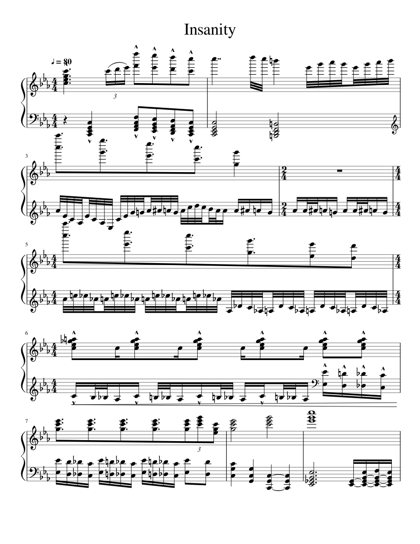 Insanity Sheet music for Piano (Solo) | Musescore.com