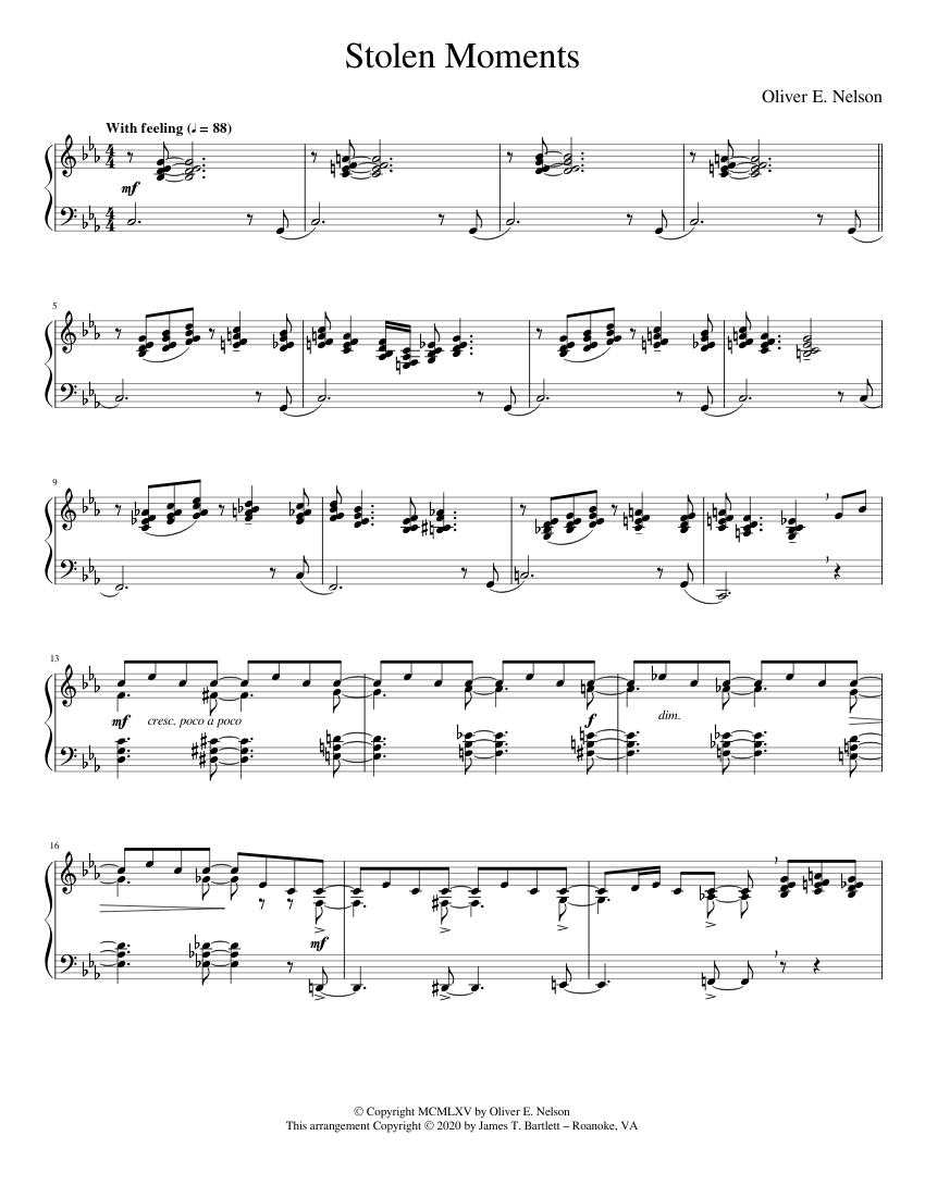Stolen Moments Sheet Music for Piano (Solo) | MuseScore.com