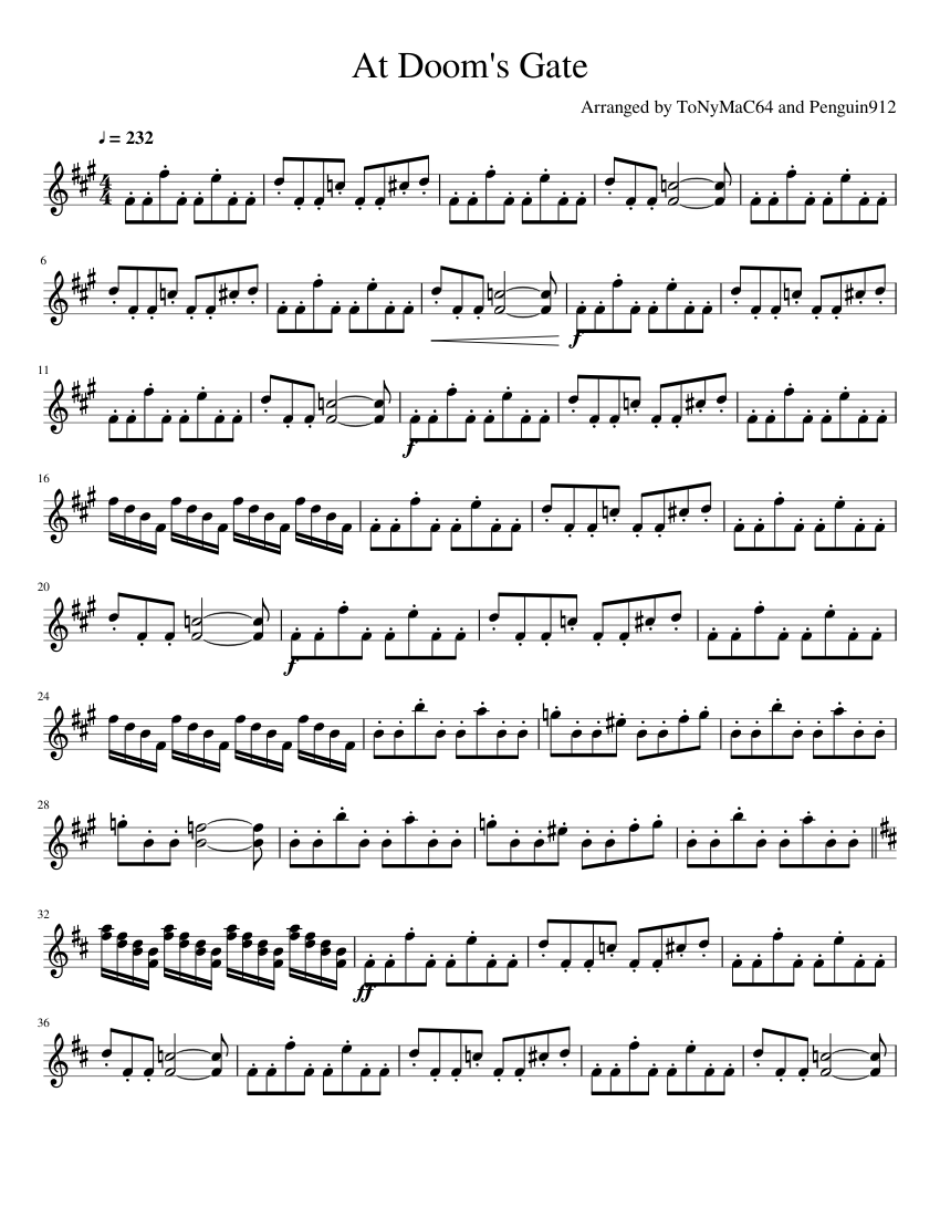At Doom's Gate Sheet Music for Trumpet other (Solo) | MuseScore.com