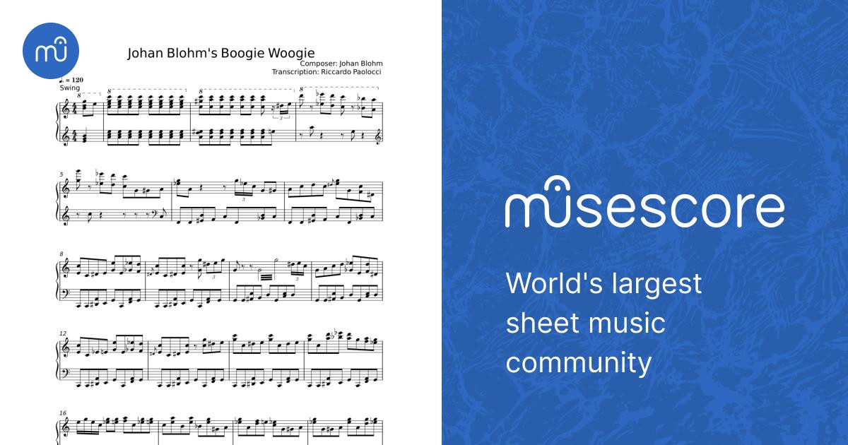 Boogie Woogie - Johan Blohm Sheet Music for Piano (Solo) | MuseScore.com