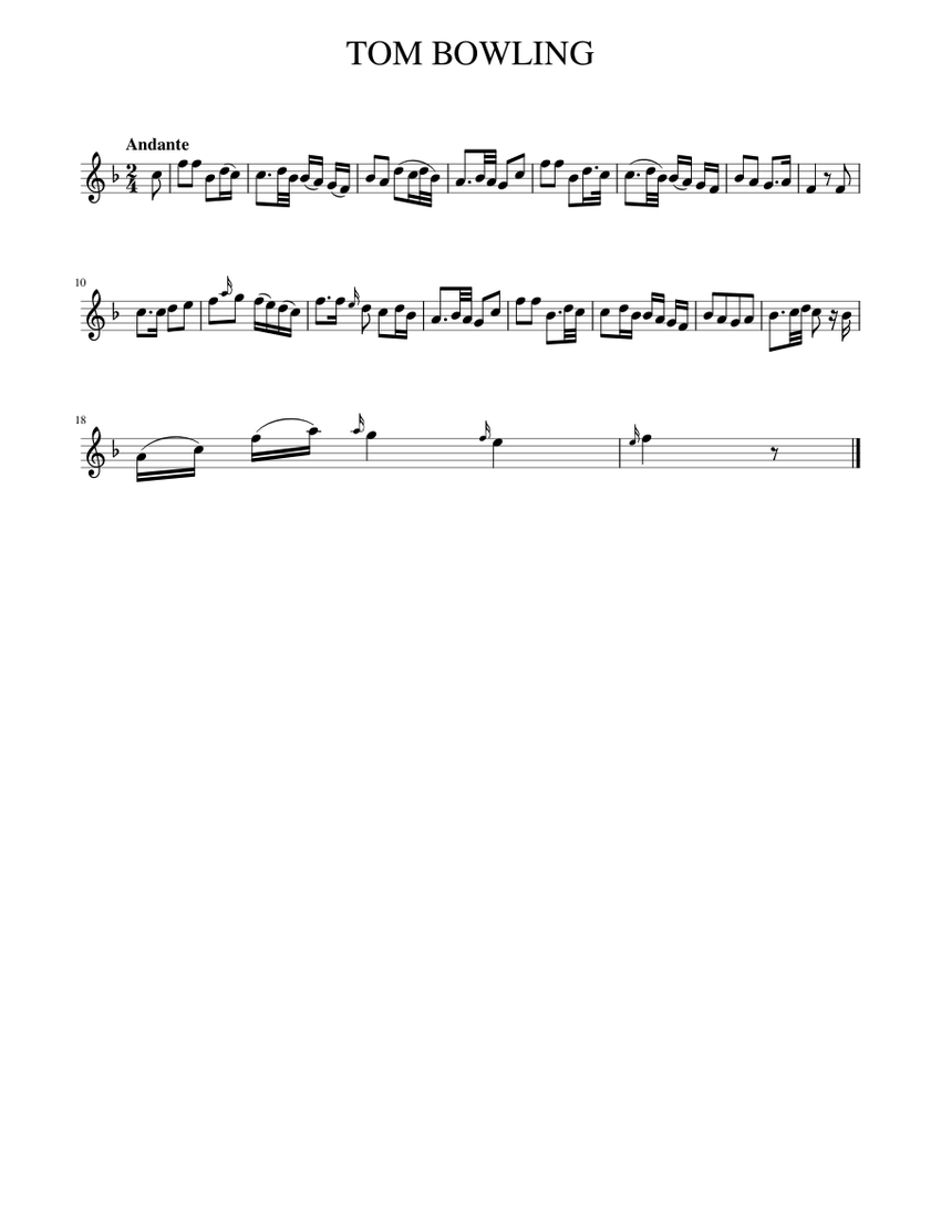 TOM BOWLING Sheet music for Piano (Solo) | Musescore.com