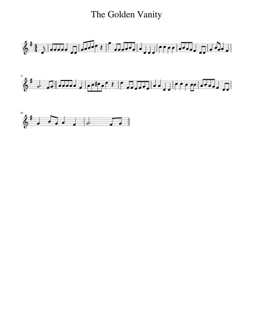 The Golden Vanity Sheet Music for Piano (Solo) Easy | MuseScore.com