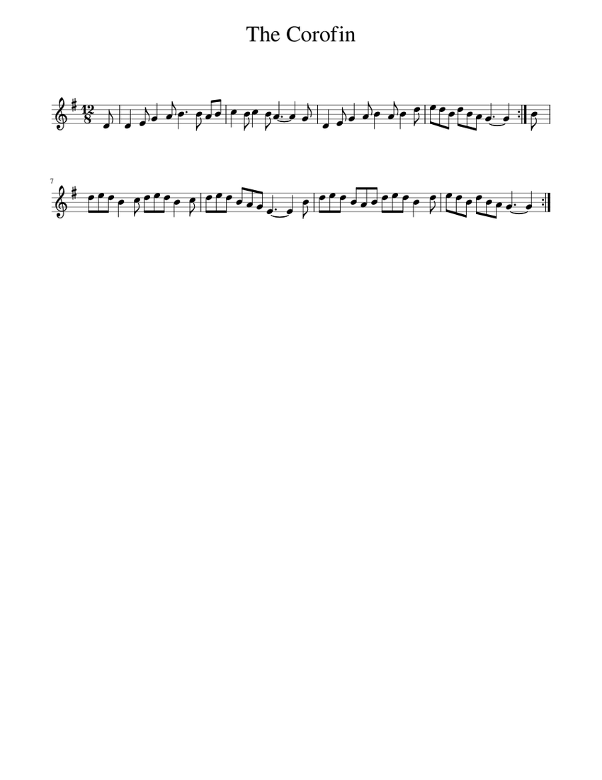 The Corofin Sheet Music For Piano Solo Musescore