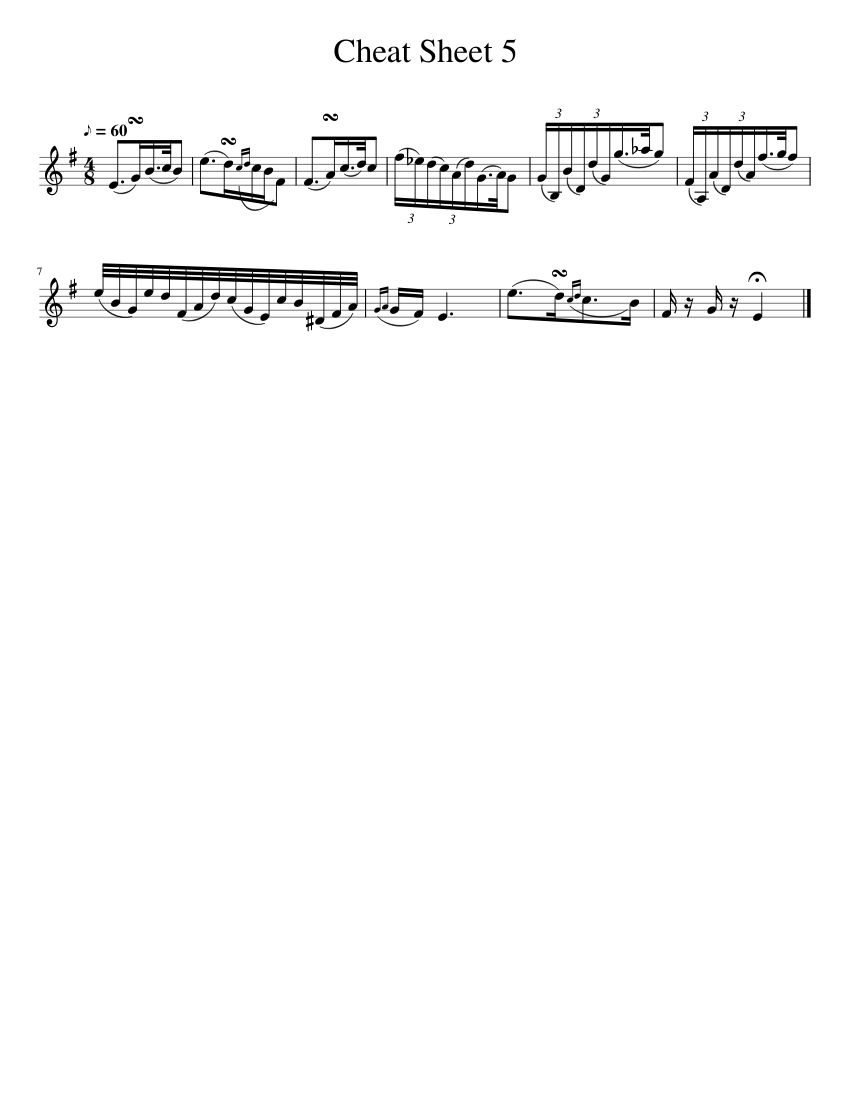 Cheat Sheet 5 Sheet music for Trumpet in b-flat (Solo) | Musescore.com
