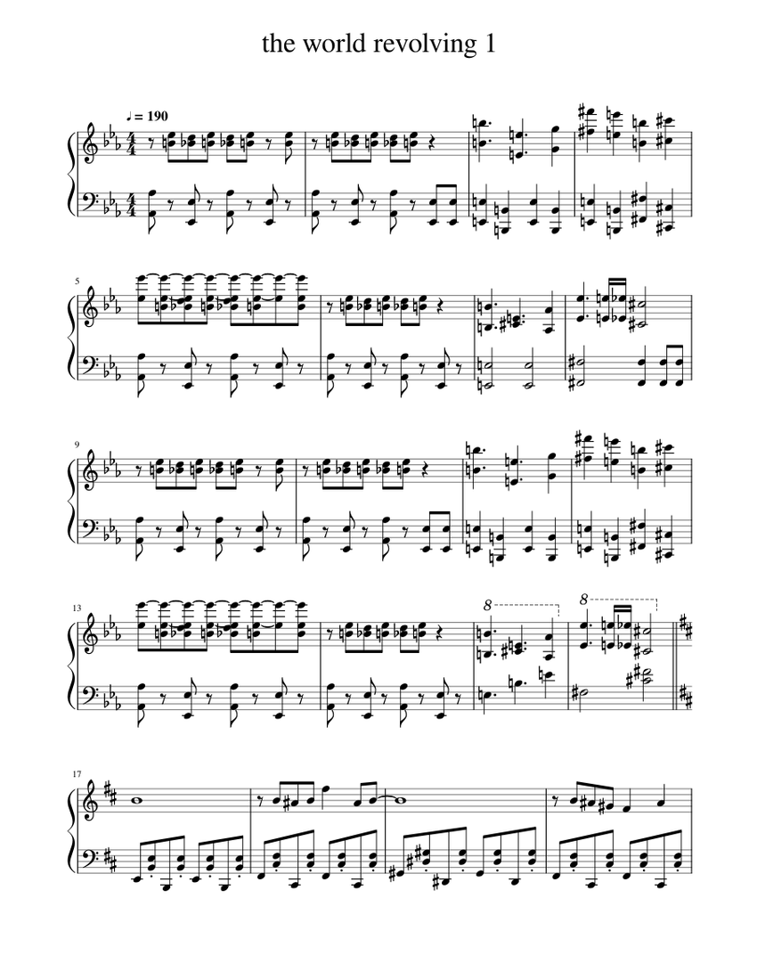 the_world_revolving_1 Sheet music for Piano (Solo) | Musescore.com