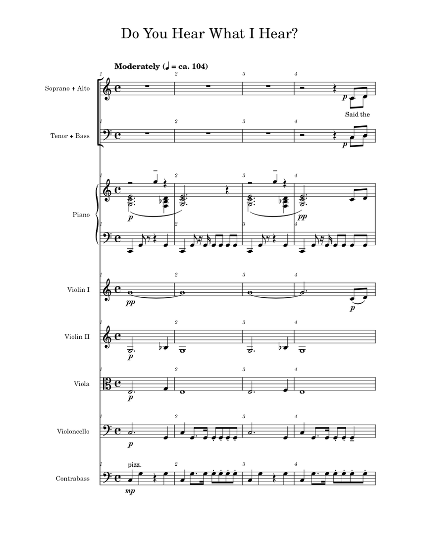 Do You Hear What I Hear – Gloria Shayne and Noël Regney - piano tutorial