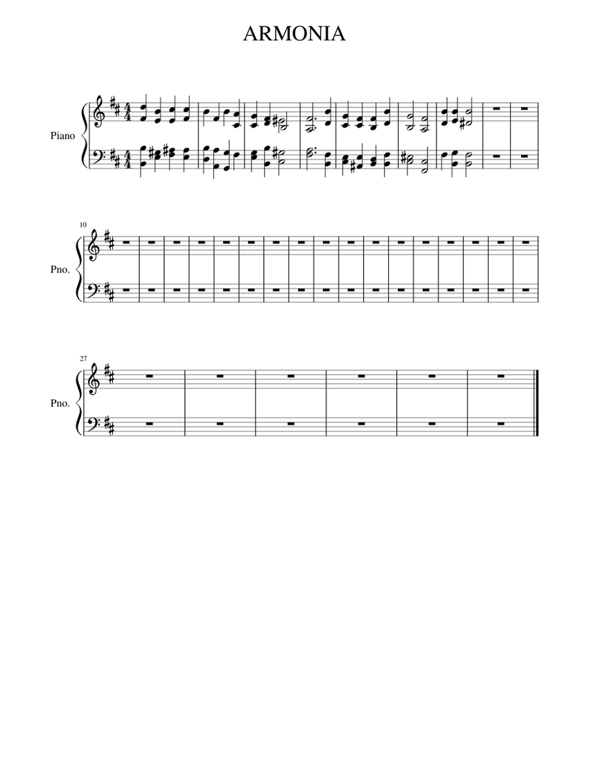 ARMONIA Sheet music for Piano (Solo) | Musescore.com