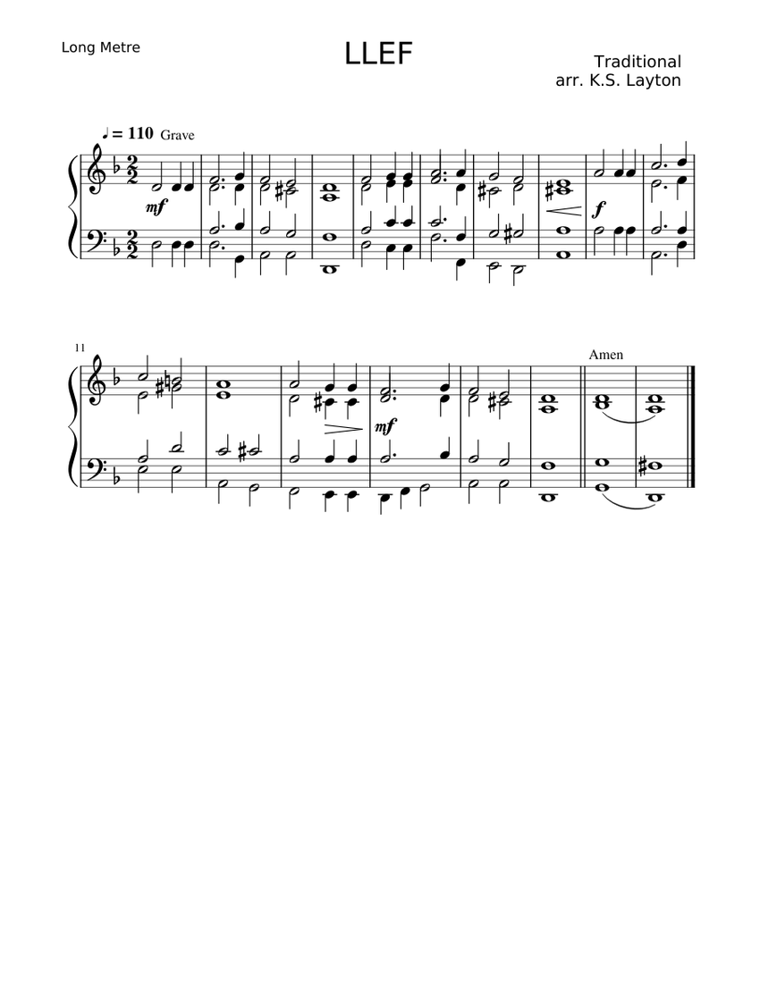 MuseScore Llef Sheet Music for Piano (Solo) Easy | MuseScore.com
