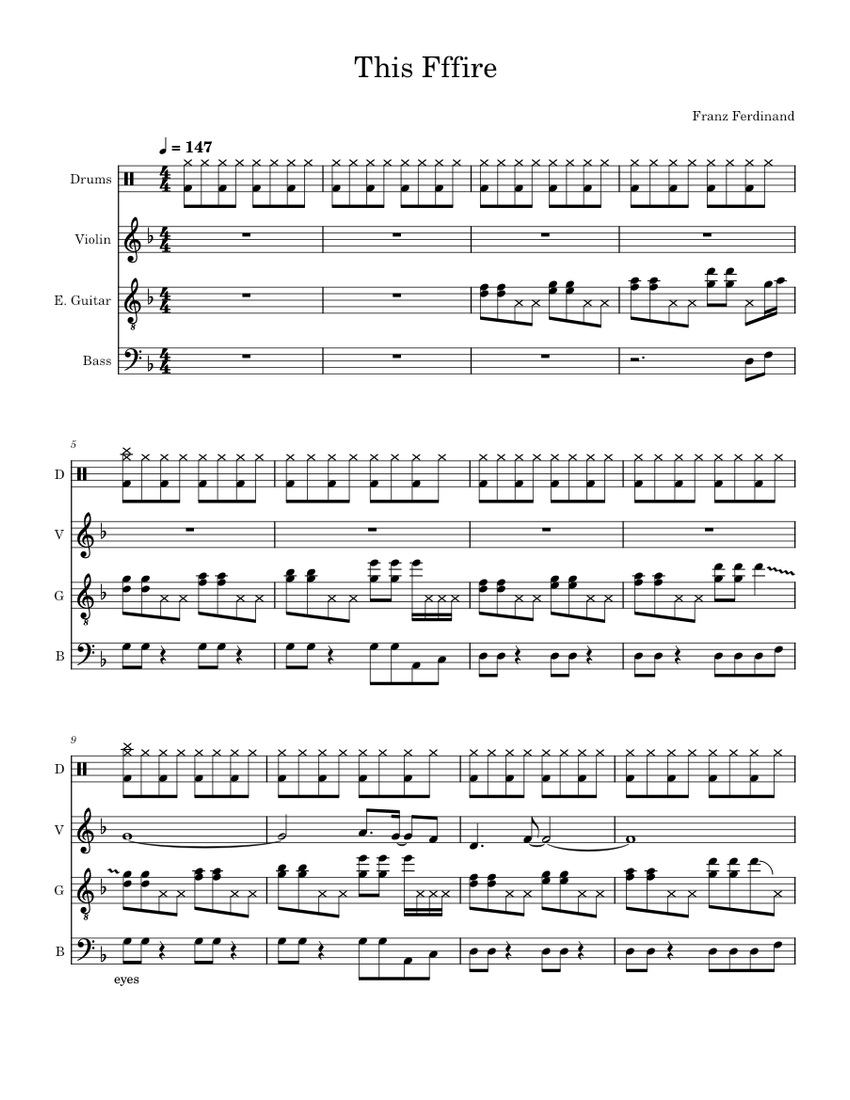 This Fffire – Franz Ferdinand (Cyberpunk Edgerunners) Sheet music for ...