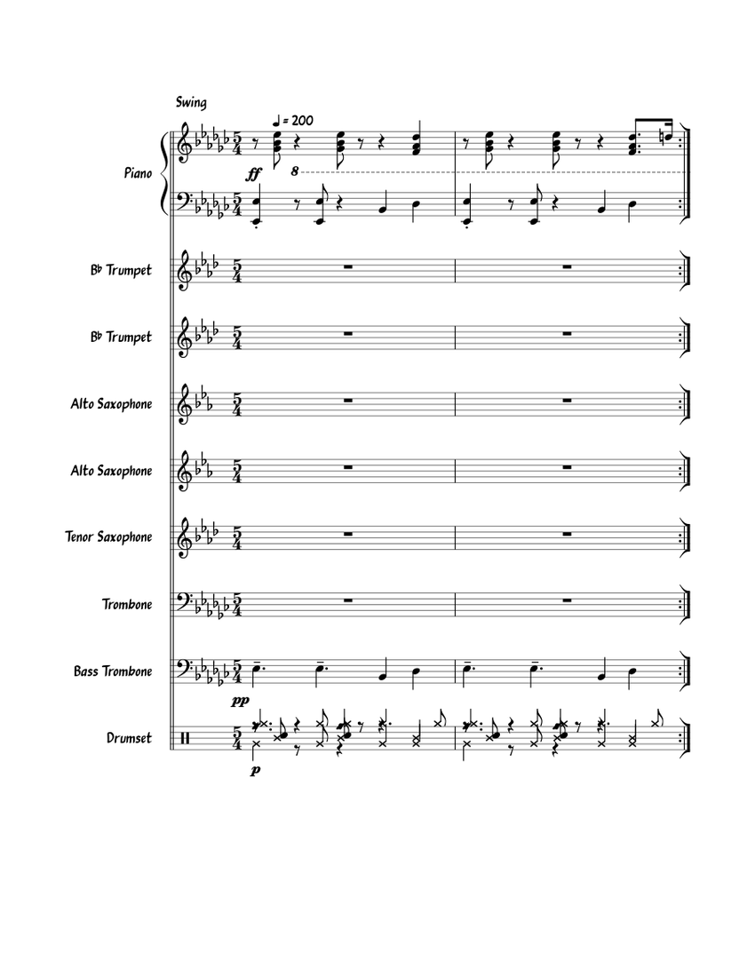 Take Five Sheet music for Piano, Trombone, Trombone bass, Saxophone ...