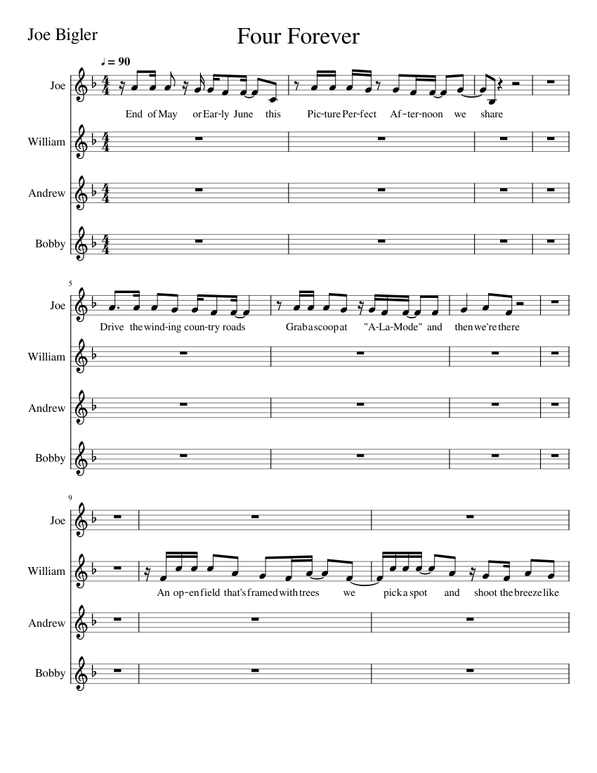 Four_Forever Sheet Music for Piano (Mixed Quartet) | MuseScore.com