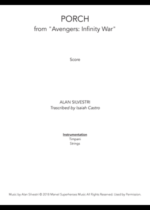 Porch - Avengers Infinity War - Alan Silvestri Sheet music for Piano ...