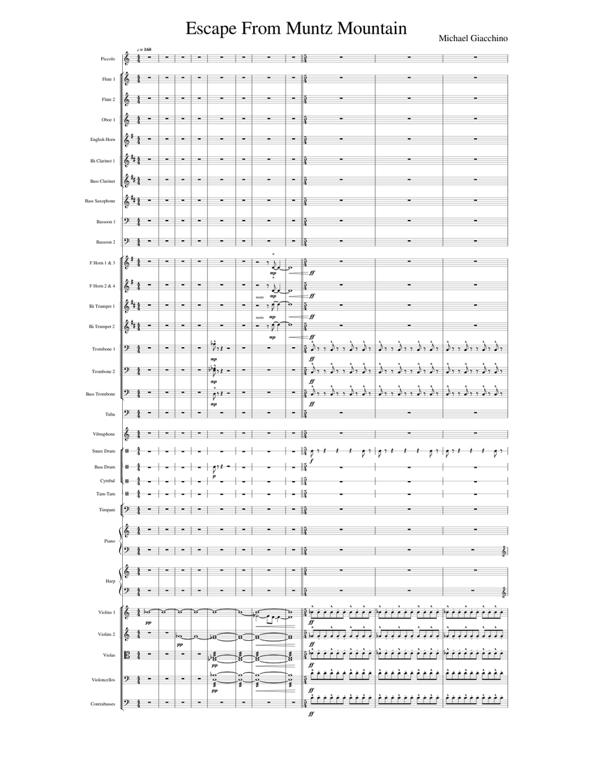 Escape From Muntz Mountain Sheet music for Piano, Trombone, Tuba ...