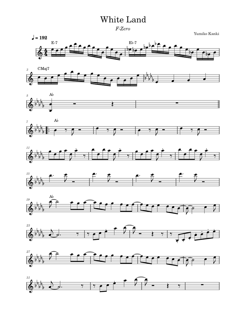 White Land – Yumiko Kanki Sheet music for Piano (Solo) | Musescore.com
