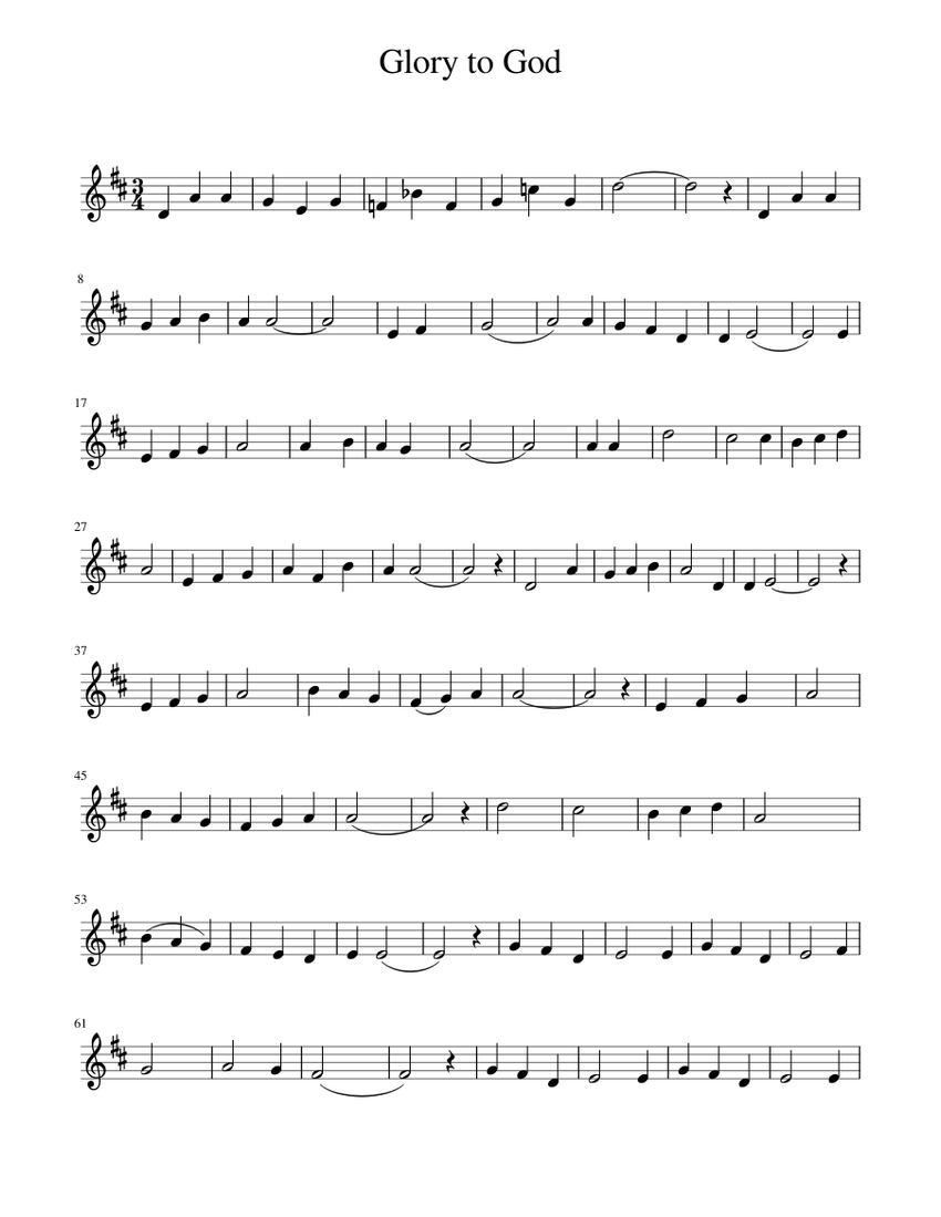 Glory to God Sheet music for Piano (Solo) | Musescore.com