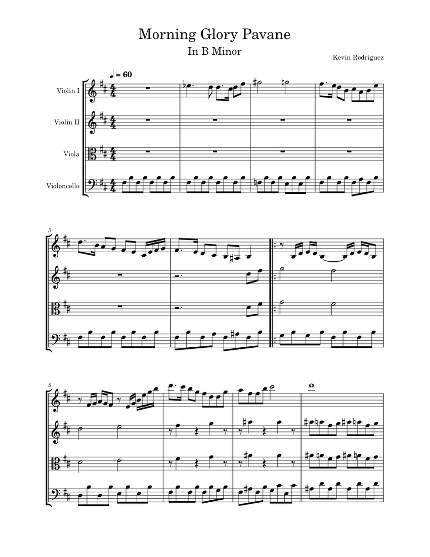 Morning_Glory_Pavane Sheet music for Violin, Viola, Cello (String ...