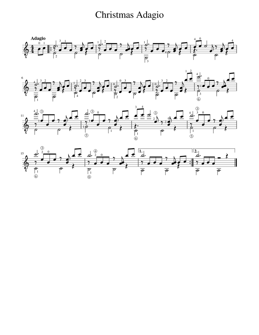 Christmas Adagio Sheet music for Guitar (Solo) | Musescore.com