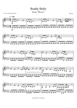 Buddy Holly – Weezer (A weird mixture of Weezer riffs 2) Sheet Music ...