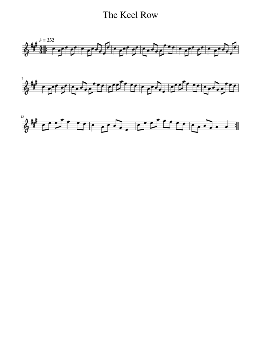 The Keel Row Sheet Music for Piano (Solo) easy | MuseScore.com