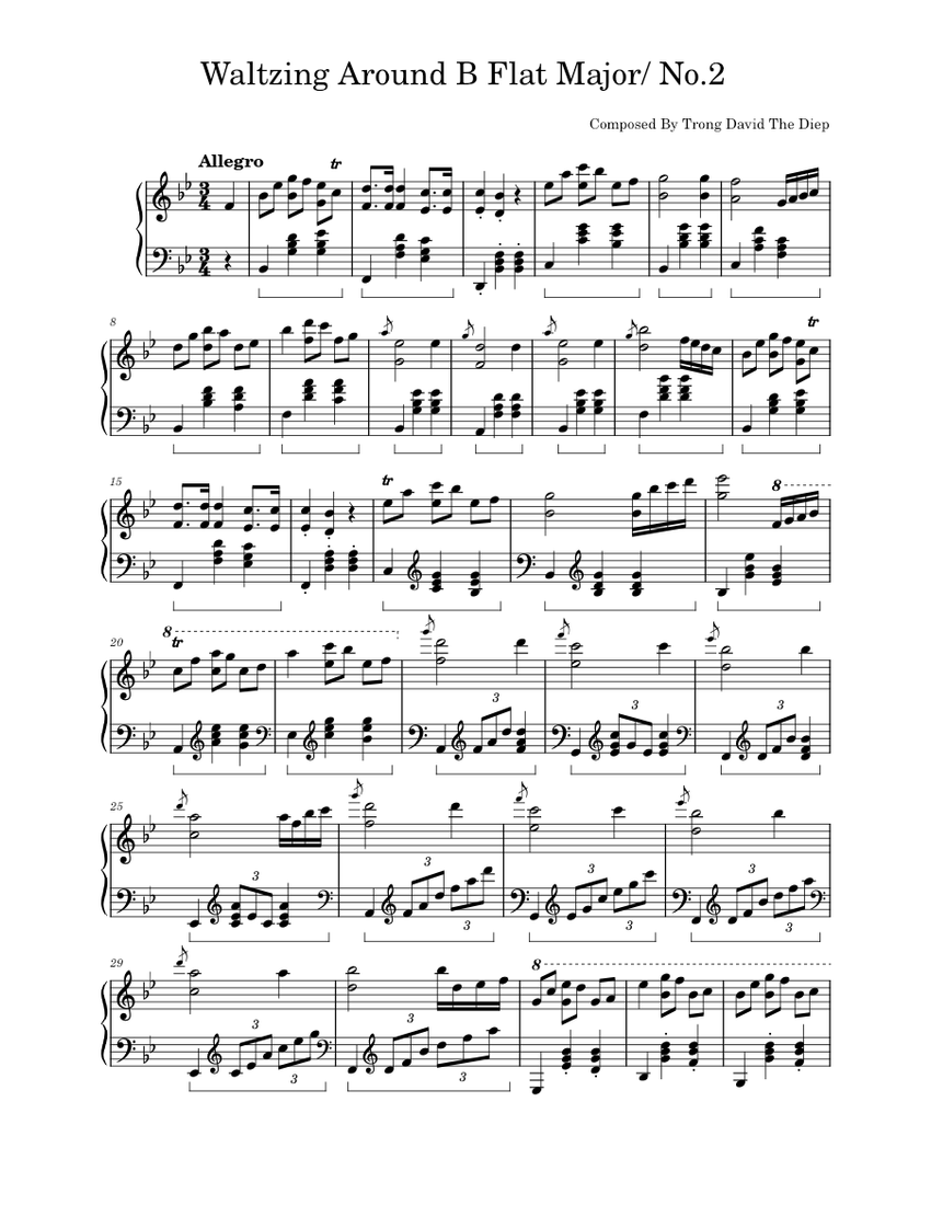 Waltzing Around in B Flat Major/ No.2 Sheet music for Piano (Solo ...