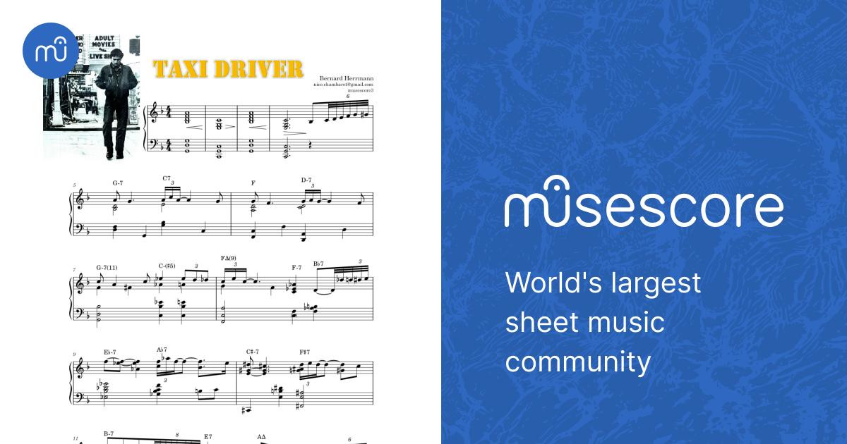 Taxi driver theme – Bernard Hermann Taxi driver Sheet music for Piano ...