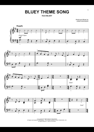 "Bluey" Theme Song (From Ludo Studios' "Bluey") – Joff Bush Sheet Music ...