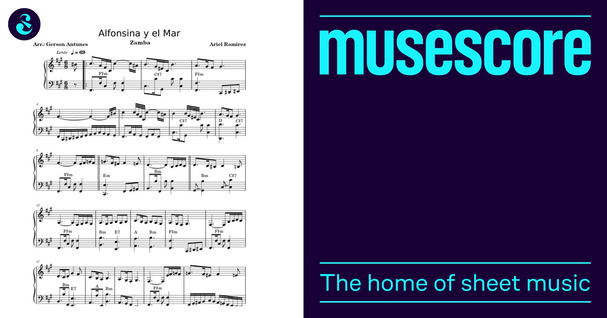 Alfonsina y el mar Musescore Sheet Music with Chords for Piano (Solo ...