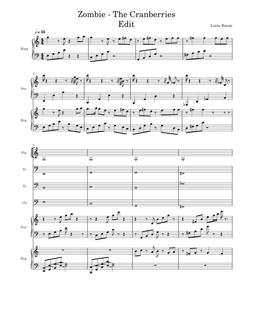 Zombie – The Cranberries Zombie - The Cranberries Sheet music for Piano ...